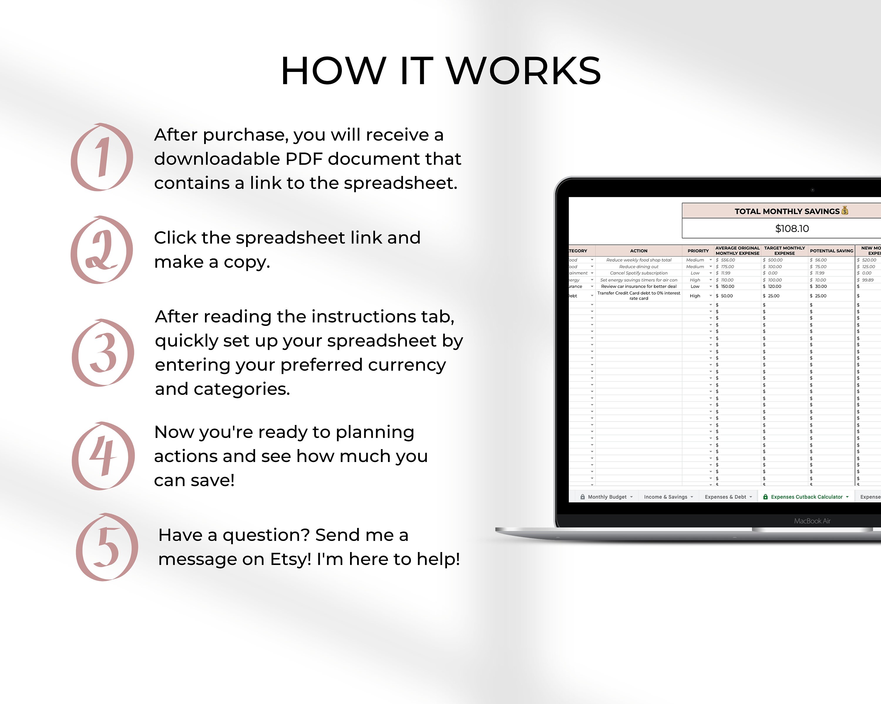 Expense Calculator Expense Tracker Spending Tracker Savings Challenge ...