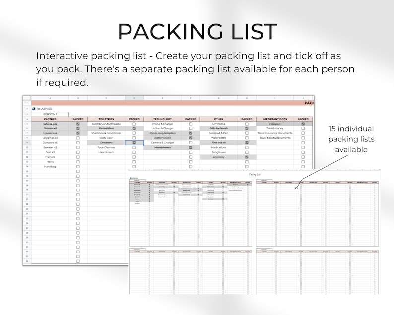 Group Travel Planner: Google Sheets Itinerary Template (digital ...