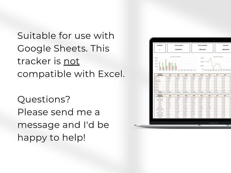 Income and Expense Tracker Spreadsheet Google Sheets Small - Etsy Australia