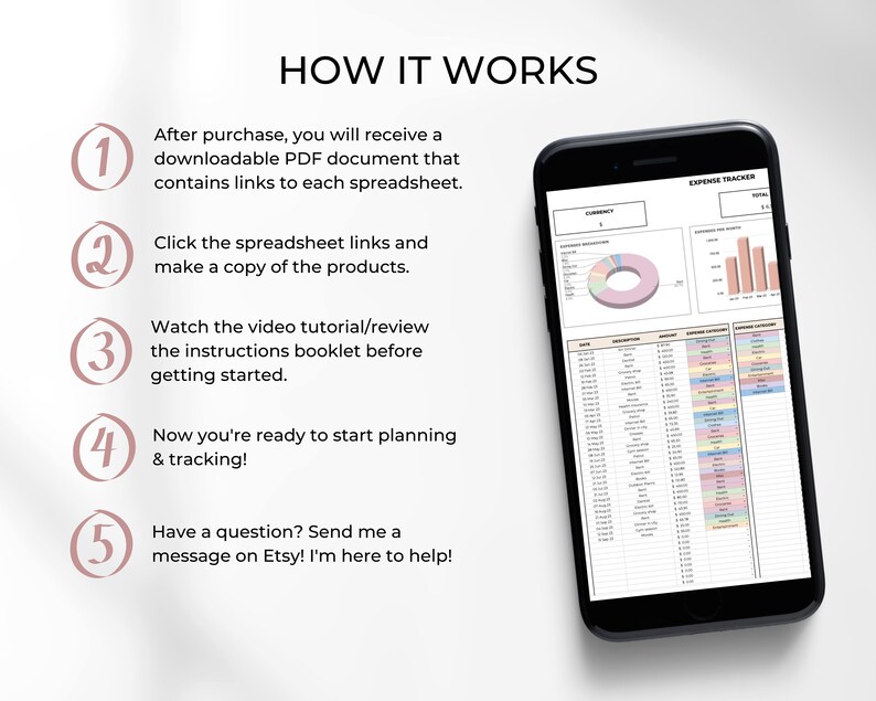 Google Sheets Bundle, Expense Tracker Spreadsheet, Monthly Budget ...