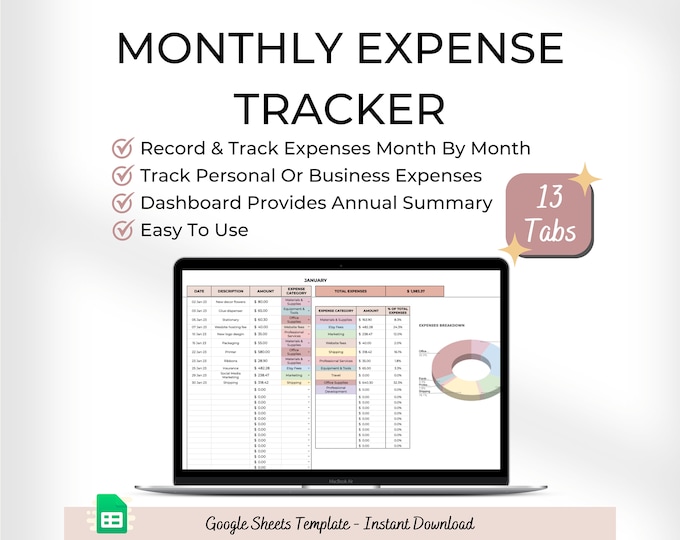Monthly Budget Spreadsheet Google Sheets Budget Template Monthly Budget Planner Expense Tracker ...