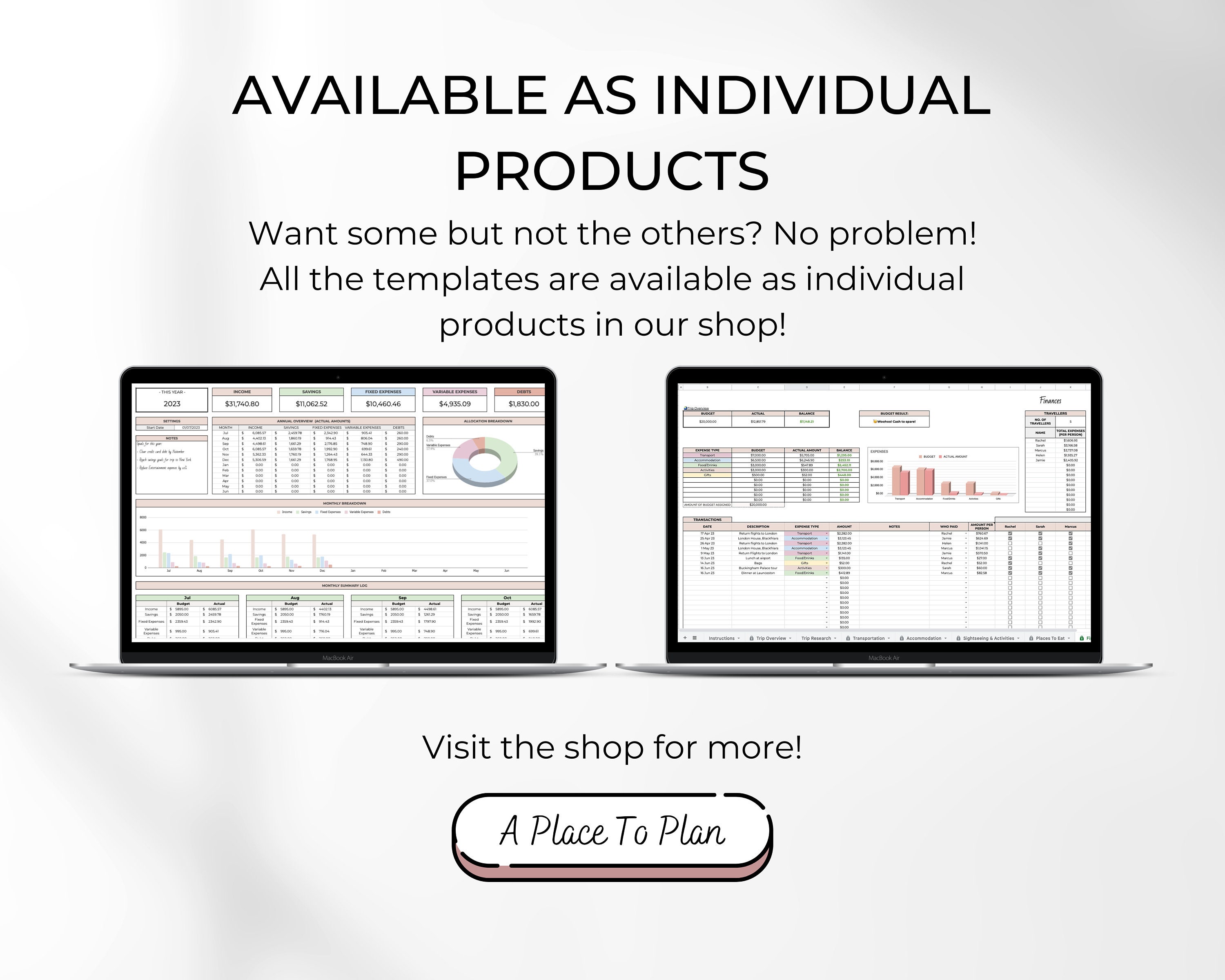 Google Sheets Bundle, Expense Tracker Spreadsheet, Monthly Budget ...