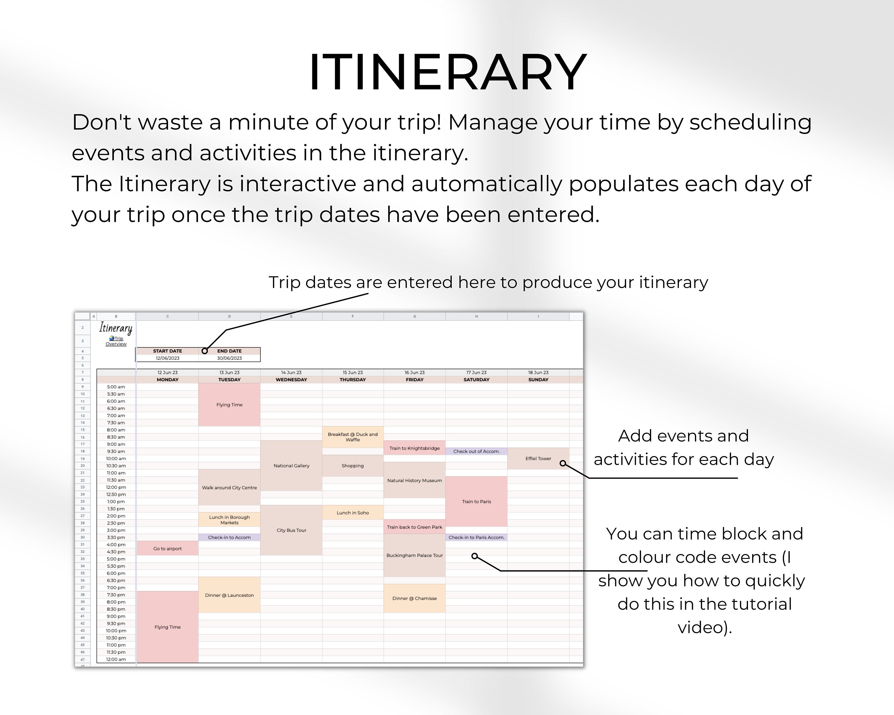 Group Travel Planner Google Sheets Travel Spreadsheet for Groups ...