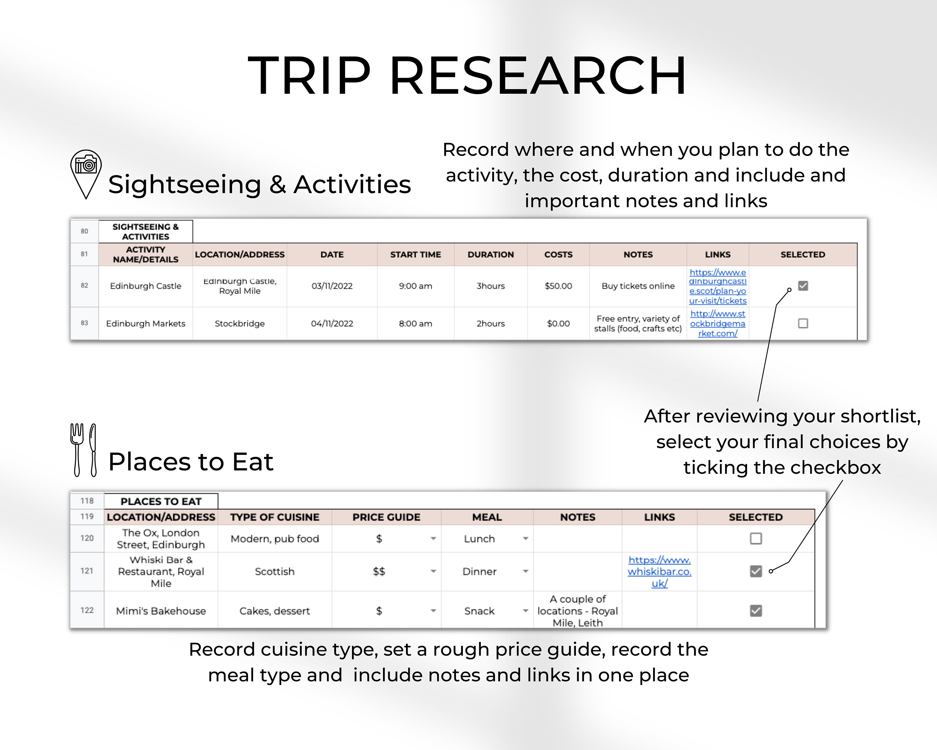 Group Travel Planner: Google Sheets Itinerary Template (digital ...