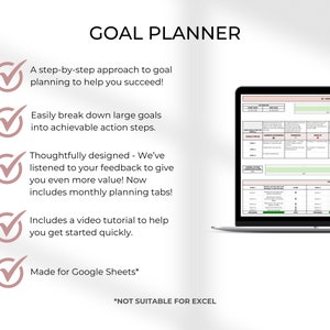 Goal Tracker 2025 Goal Planner Google Sheets Business Goal Tracker ...