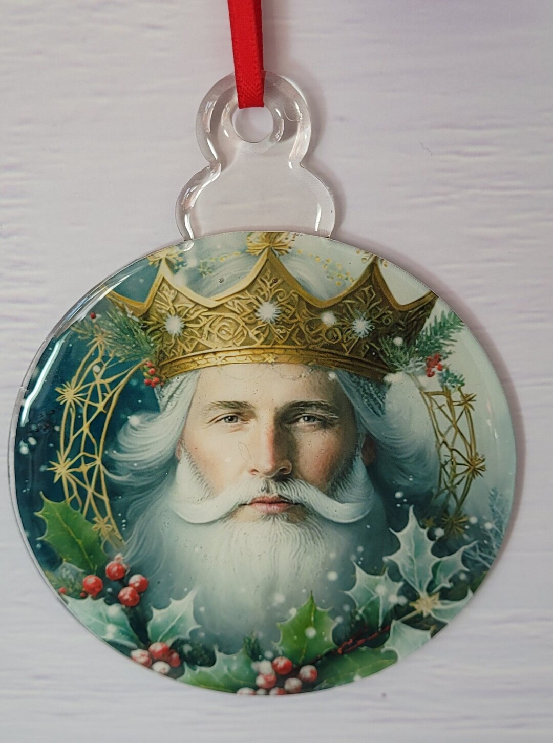 Yule Tree Ornament, Holly King, Winter Solstice Decoration, Midwinter ...