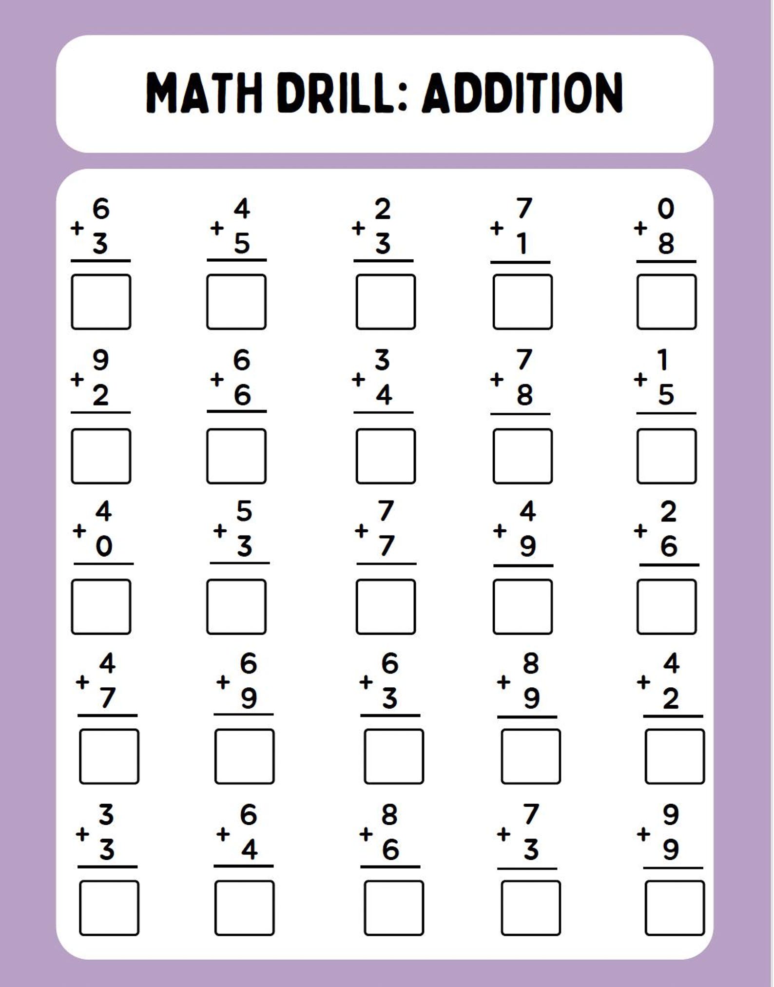 Kindergarten and 1st Grade Math Workbook Pages | 5 Pages | Addition ...