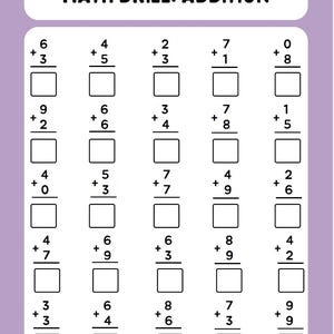 Kindergarten and 1st Grade Math Workbook Pages | 5 Pages | Addition ...
