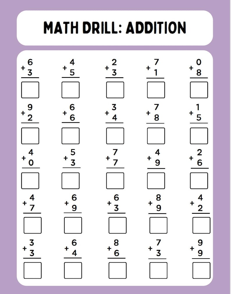 Kindergarten and 1st Grade Math Workbook Pages | 5 Pages | Addition ...