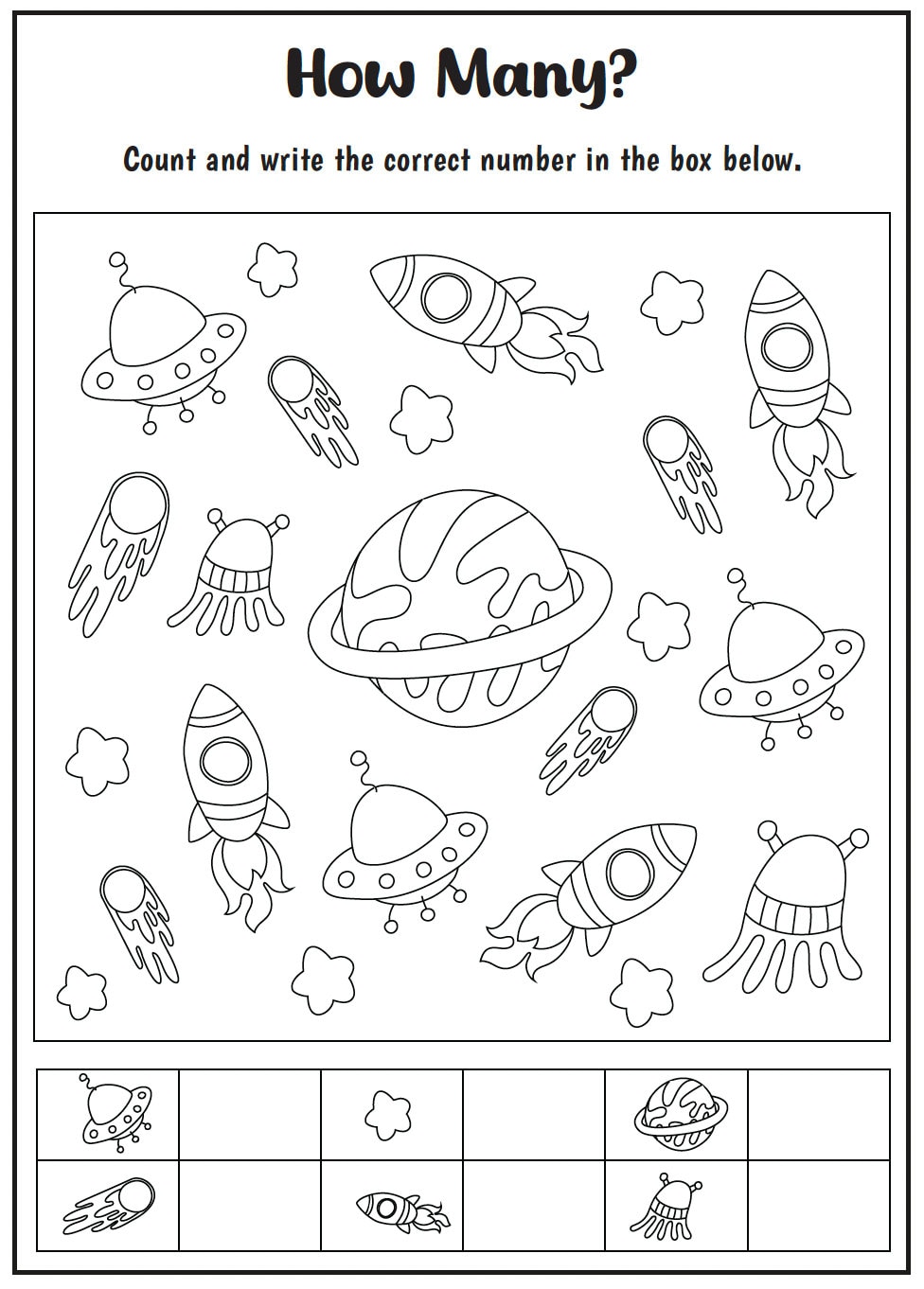 Preschool Space Activity Worksheets: Fun Learning Pack (PDF) - Etsy