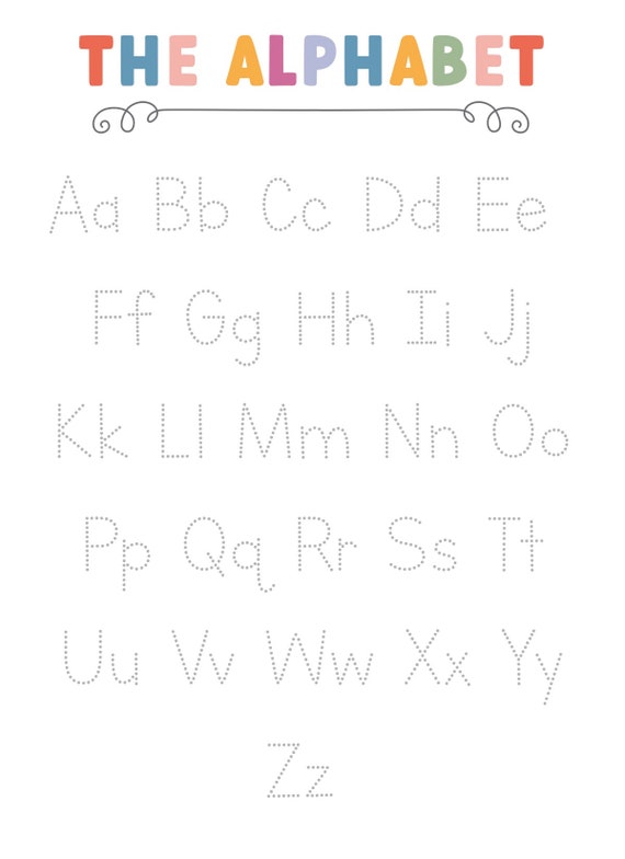 Printable Pre-K Alphabet Tracing Worksheet. Alphabet Practice | Etsy