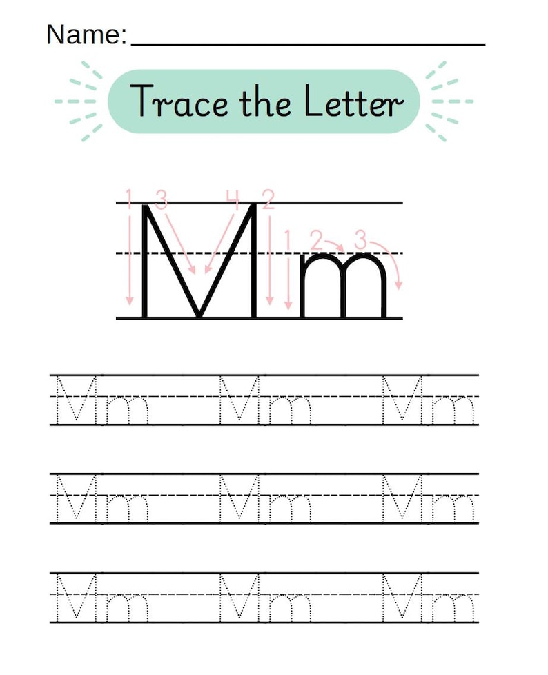 26 Printable Alphabet Tracing Worksheets for Kids | One Letter per Page ...
