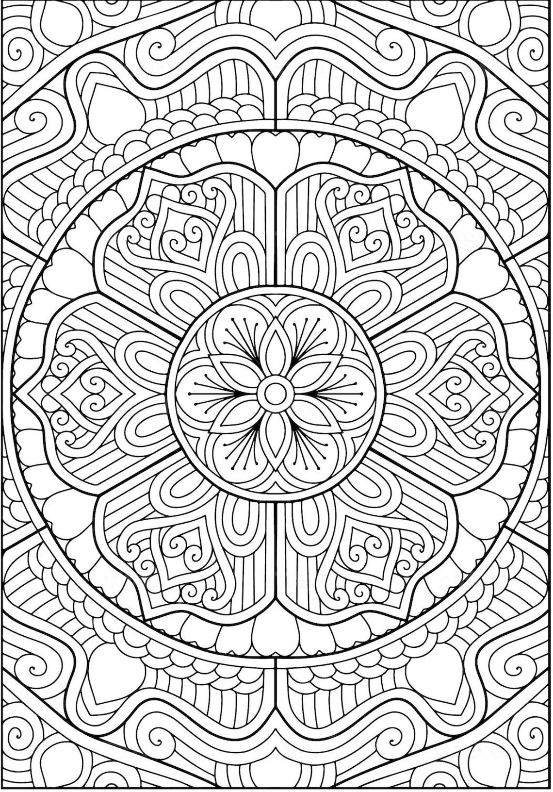 Mindful Mandala Coloring Pages | Adult Coloring Sheets | Instant ...