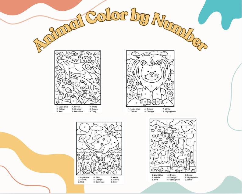 Children's Color by Number Printable | PDF - Printable Coloring Pages ...