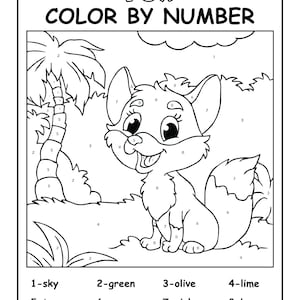 Printable Children's Animal Color by Numbers Pages - Set of 10 Fun and ...