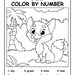 Printable Children's Animal Color by Numbers Pages - Set of 10 Fun and ...