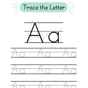 26 Printable Alphabet Tracing Worksheets for Kids | One Letter per Page ...