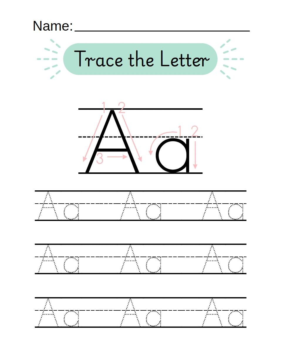26 Printable Alphabet Tracing Worksheets for Kids | One Letter per Page ...