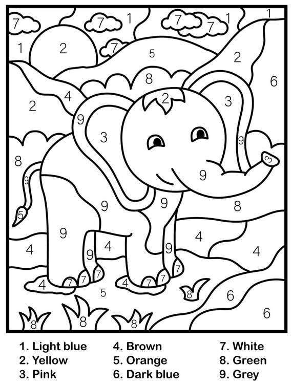 Children s Color By Number Printable PDF Printable Coloring 52 OFF