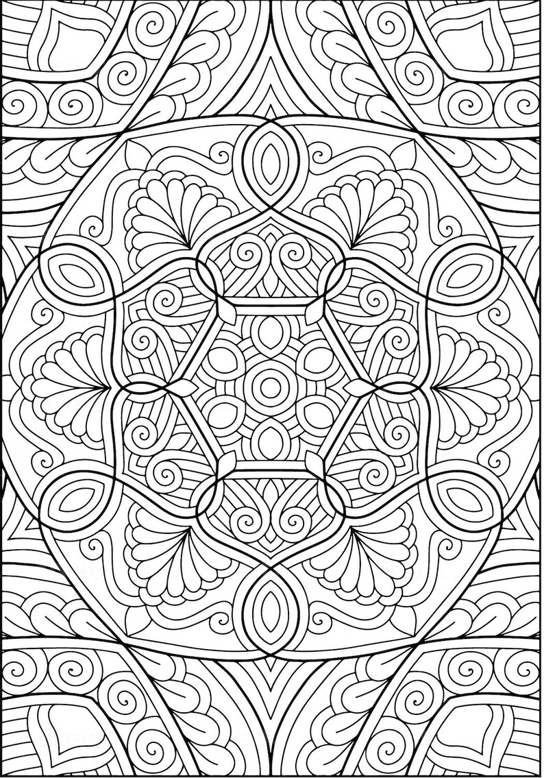Mindful Mandala Coloring Pages | Adult Coloring Sheets | Instant ...