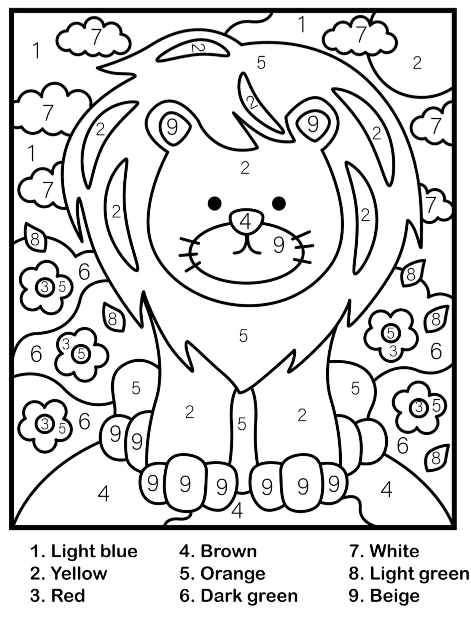 Children's Color by Number Printable | PDF - Printable Coloring Pages ...