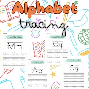 26 Printable Alphabet Tracing Worksheets for Kids | One Letter per Page ...
