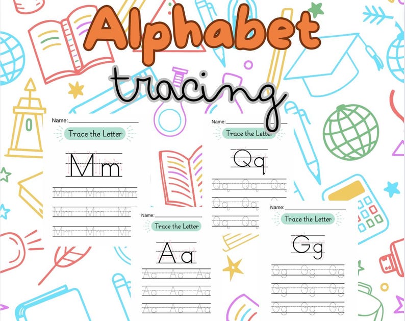 26 Printable Alphabet Tracing Worksheets for Kids | One Letter per Page ...