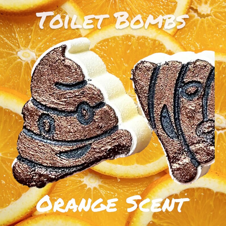 Fun Poop Emoji Toilet Bombs Blood Orange Scented With Brown Mica Finish ...