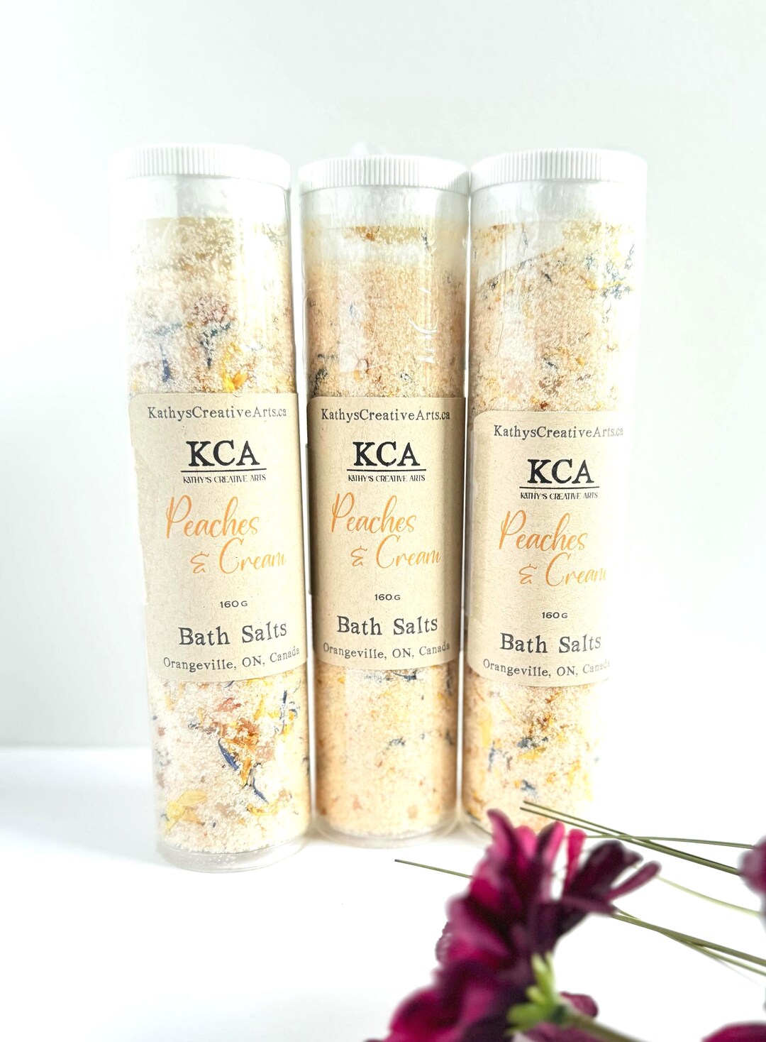 Peaches & Cream Scented Bath Salts: Himalayan Pink Salt Soak - Etsy