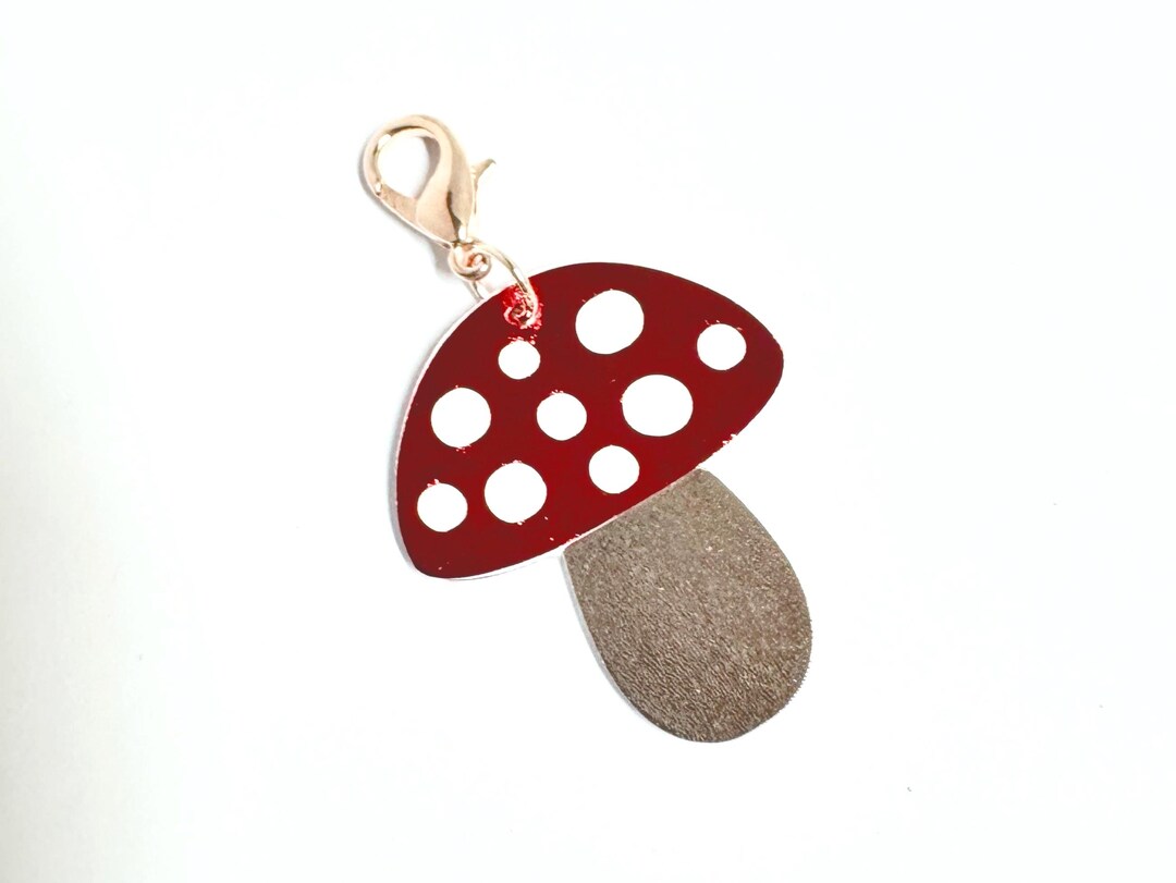 Red Mushroom Purse Charm - Toadstool Bag Charm Ornament - Backpack ...