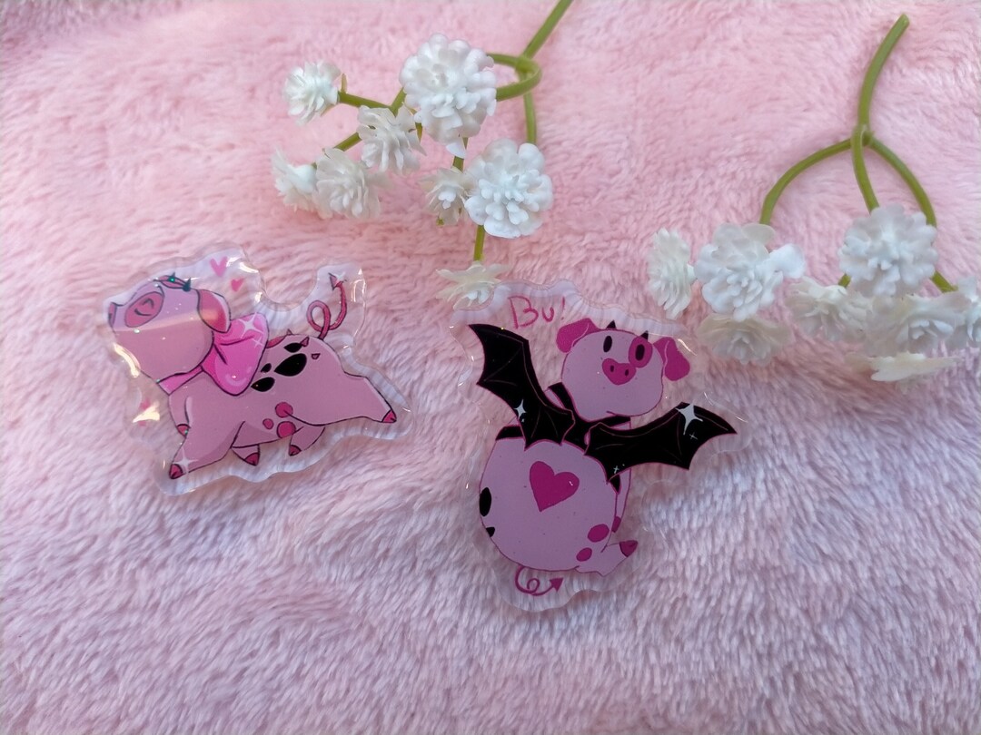 Fat Nuggets of Hazbin Hotel Acrylic Pins / Cute Pink Anime - Etsy