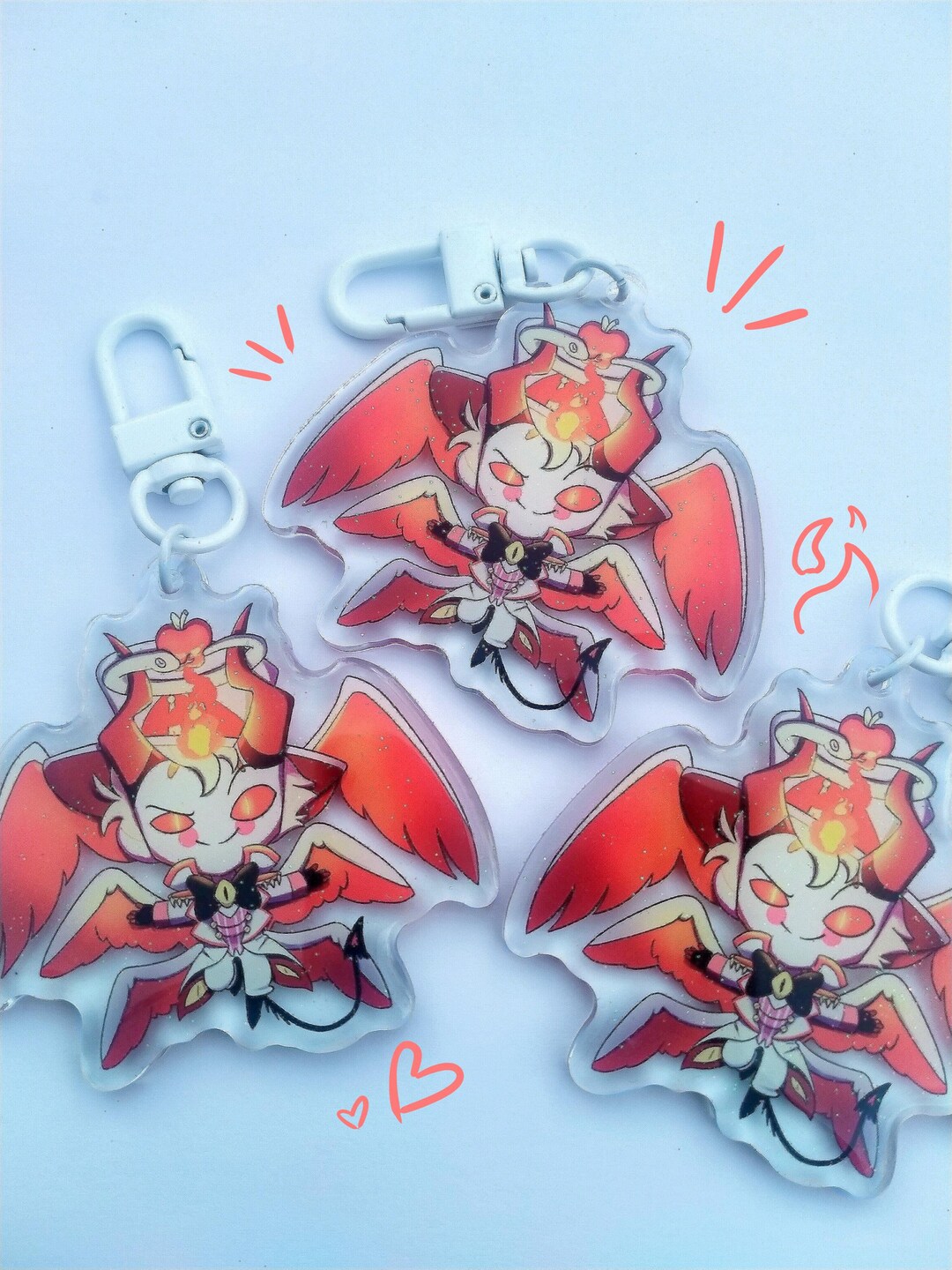 Lucifer Keychains. Cute Chibis Characters From Hazbin Hotel Tv Show ...