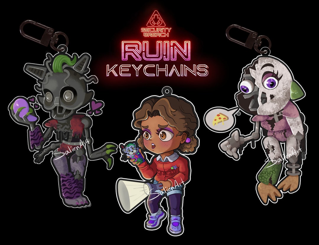 FNAF Ruin Keychains. Ruin Animatronics Hangers. Creepy Terror ...