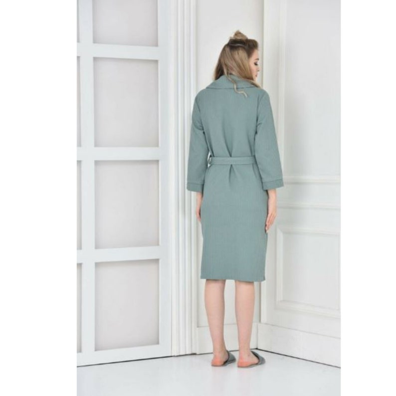 Luxury Waffle Cotton Fabric Robe Wrap,soft Fluffy Bathroom Bath Robe ...