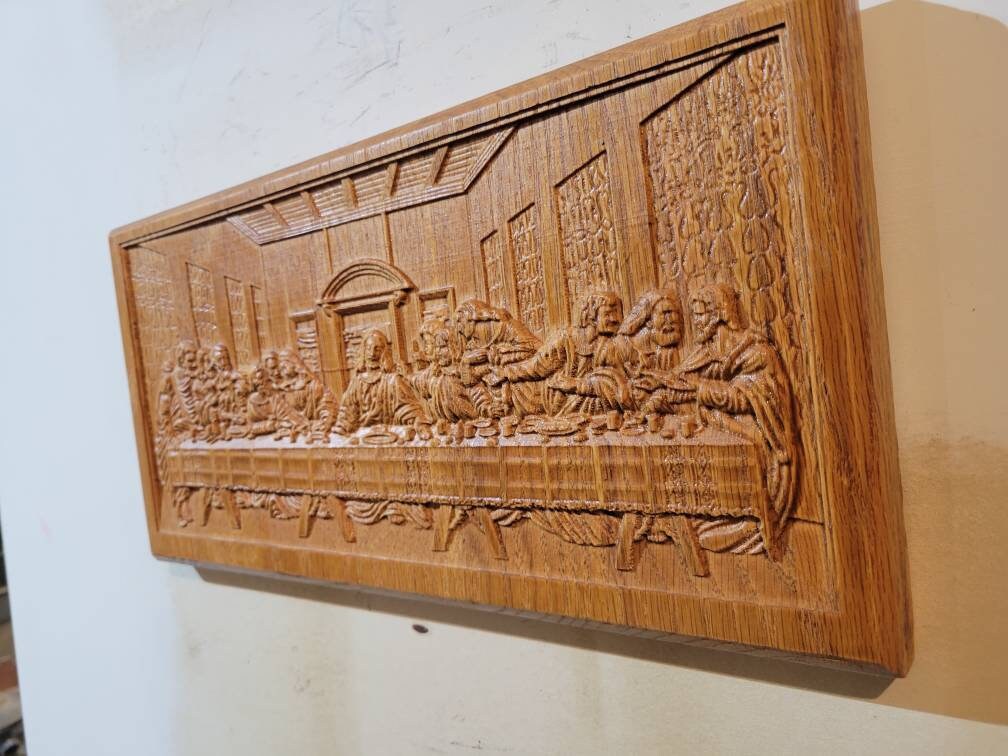 The Last Supper Wood Carving Made Out of a Repurposed Church Pew - Etsy