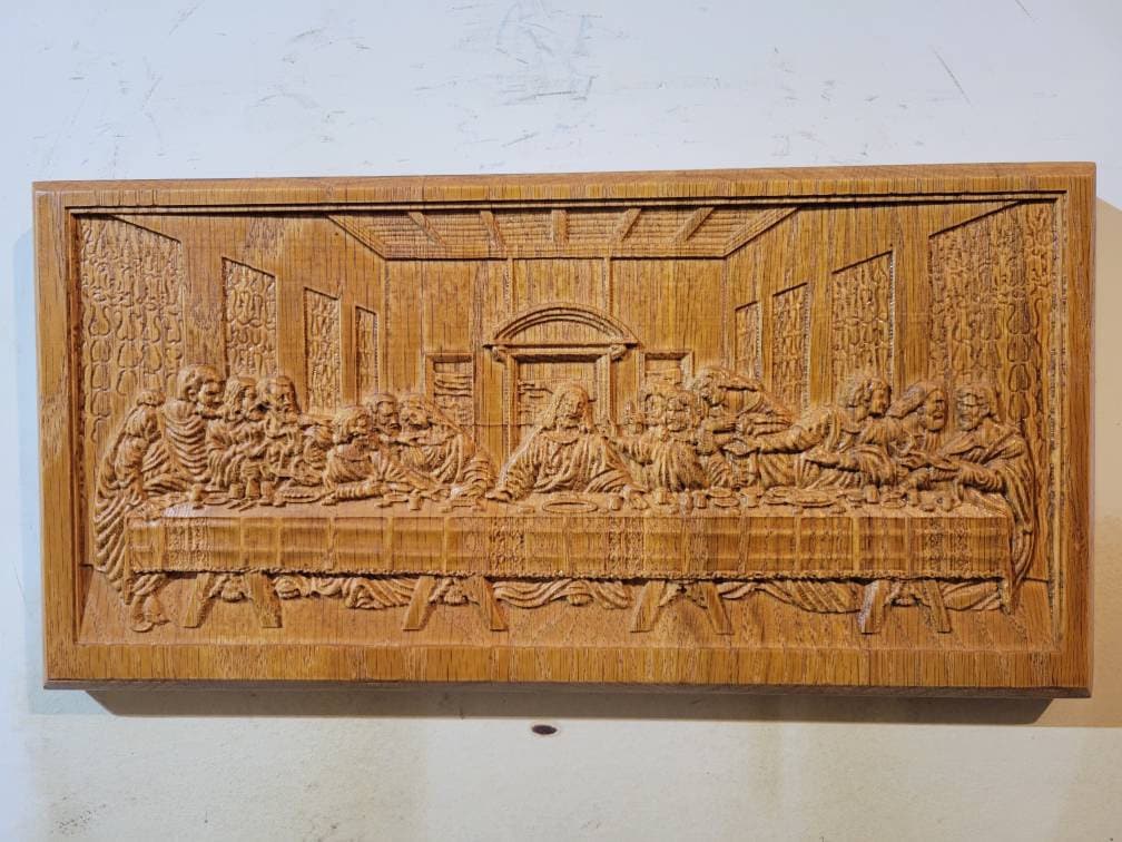 The Last Supper Wood Carving Made Out of a Repurposed Church Pew - Etsy