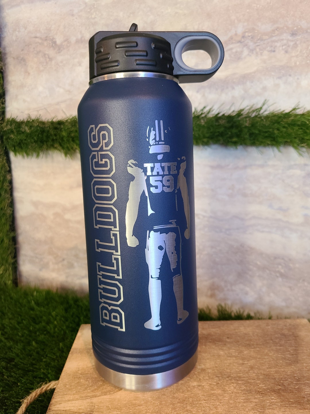 Personalized Football Player 32 Oz Engraved Water Bottle - Etsy