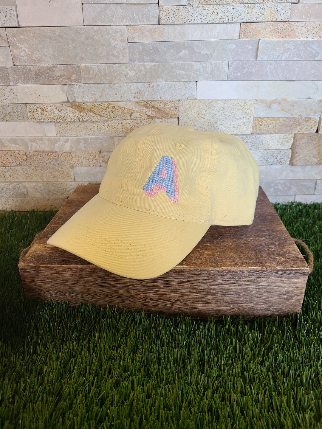 Custom Letter Unstructured Cap With Shadow Embroidery - Etsy