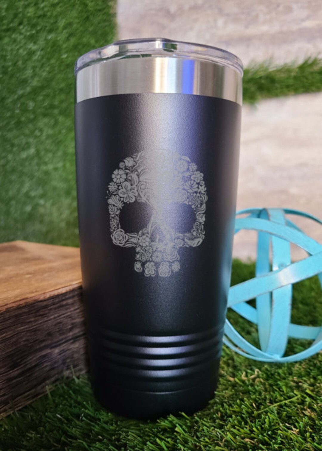 Sugar Skull Laser Engraved Tumbler - Etsy