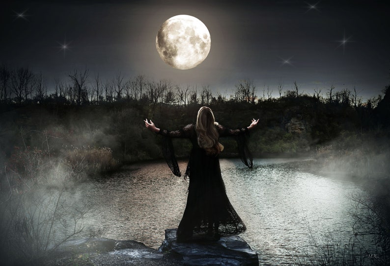 Moon Witch Full Moon Wicca Mystical Magical - Etsy
