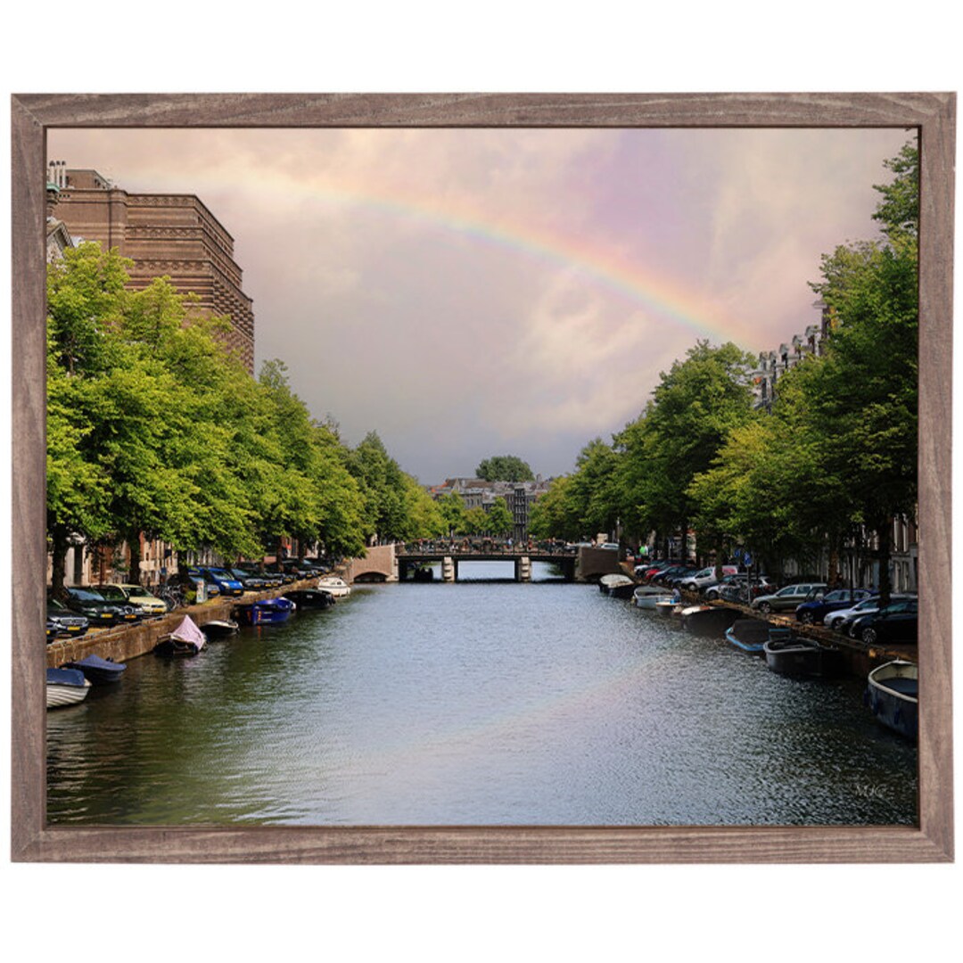 Amsterdam Canal | Rainbow | Photography | Netherlands | Canal | Wall ...