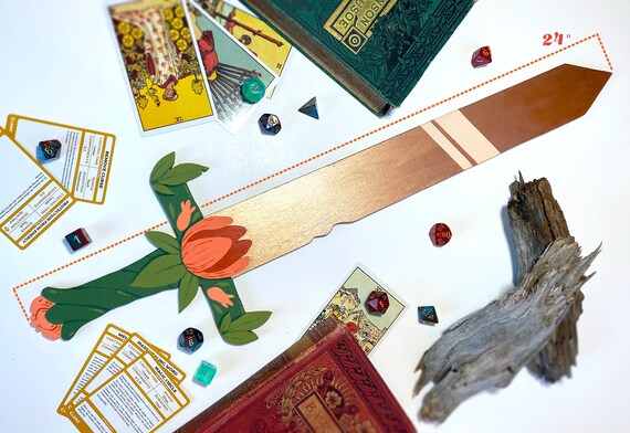 Custom-cut Wood Sword Hand-painted - Etsy