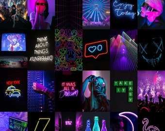 Neon Collage Set - Etsy