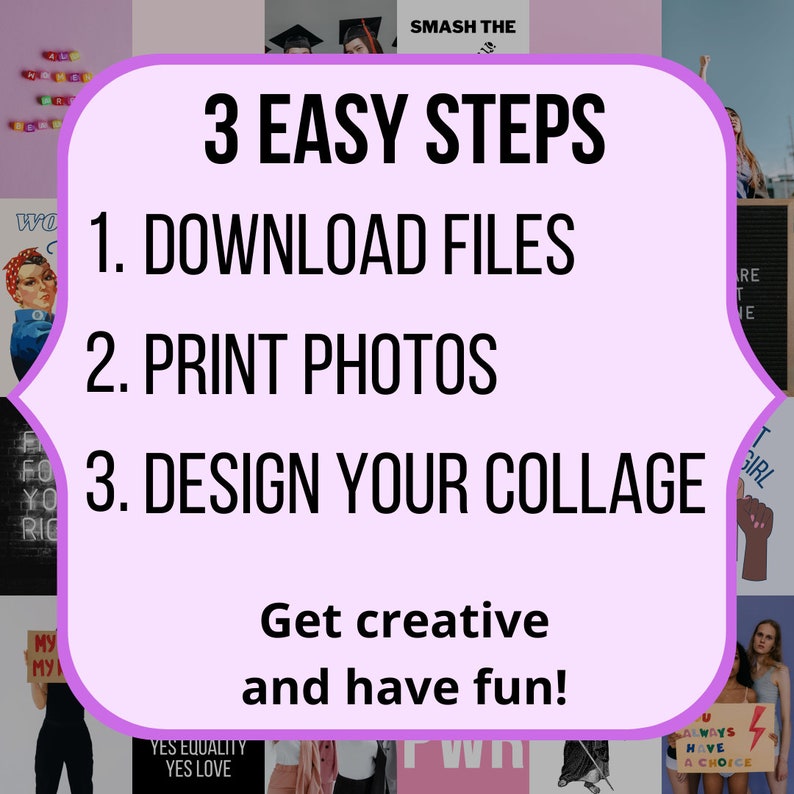 Girl Power Photo Collage Kit 50 Pcs Feminism Aesthetic Wall Etsy