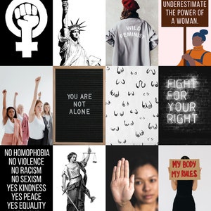 Girl Power Photo Collage Kit 50 PCS, Feminism Aesthetic Wall Collage ...