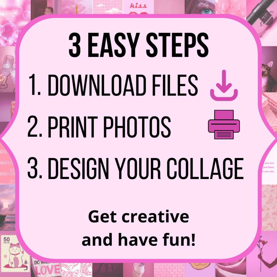 Photo Collage Kit Pink Aesthetic 108 Pcs Wall Collage Set, Collage Kit ...