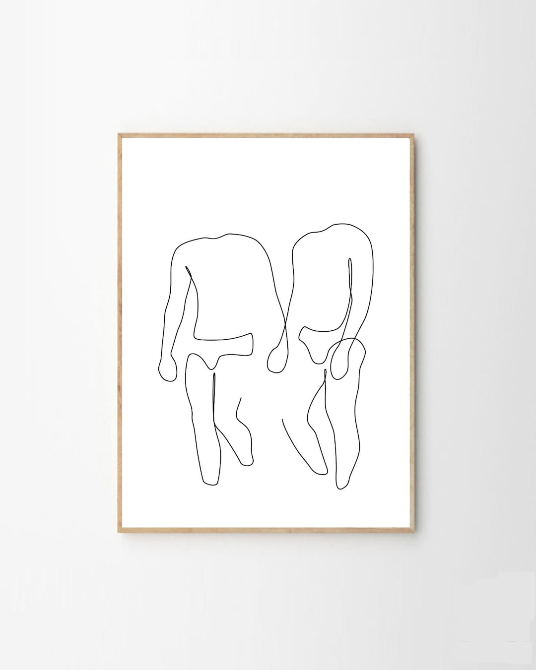 Gay Line Art hand in Hand Nude LGBTQ Drawing Printable Poster Home ...