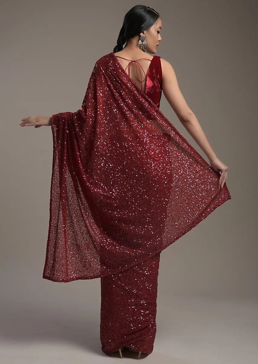 Saree for Women Bollywood Designer Trendy Sequence Sari - Etsy