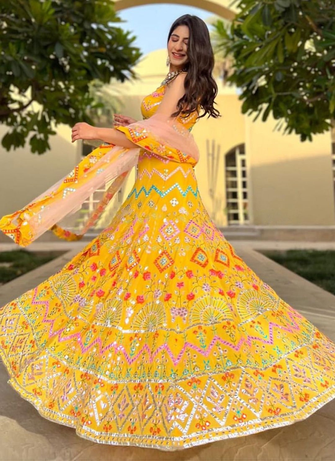 Yellow Lehenga Choli for Women Designer Haldi Wedding Party Wear Ghagra ...