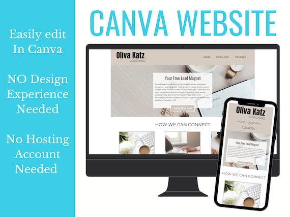 Canva Website Template Website Template for Coaches and - Etsy